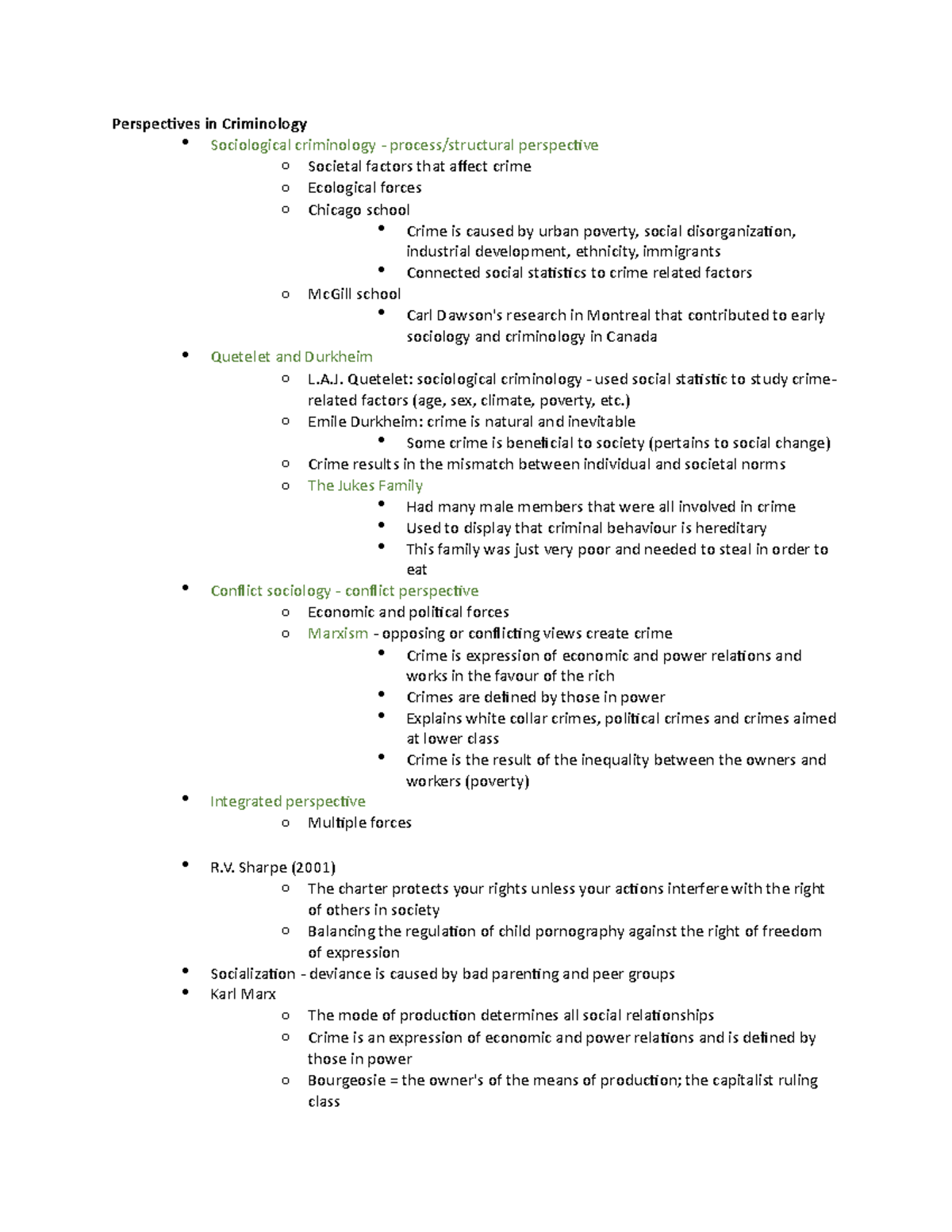 Week2 - Week 2 notes - Perspectives in Criminology Sociological ...