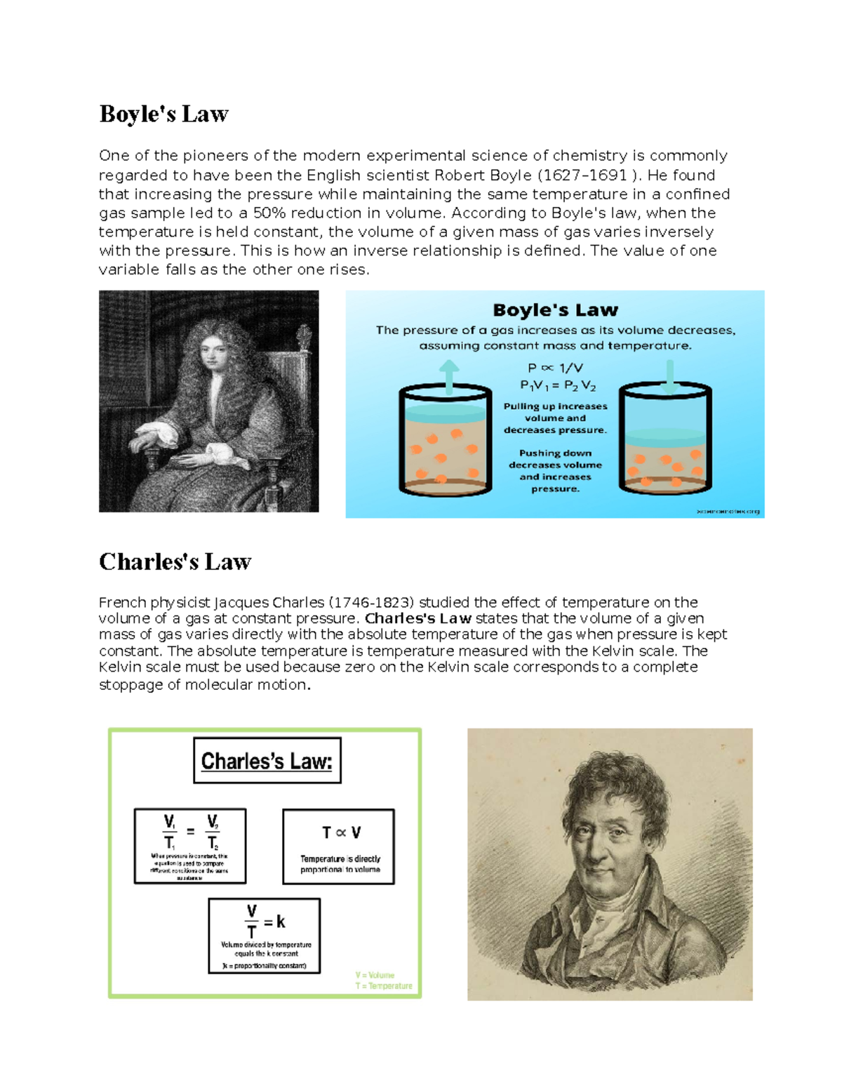 Boyle - comprehensive - Boyle's Law One of the pioneers of the modern ...