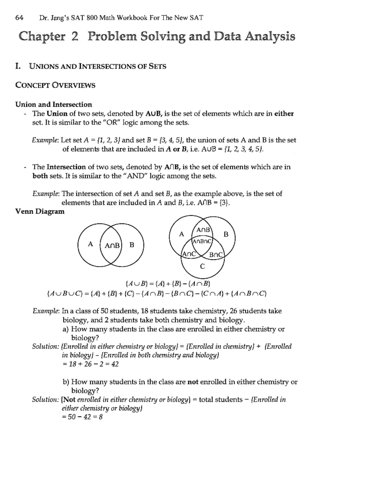 Chapter 2 - Problem Solving and Data Analysis - 64 Dr. Jang's SAT 800 Math Workbook For The New ...