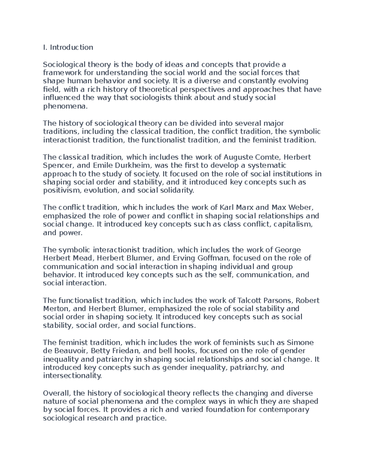 Introduction to Sociological Theory: Classical Conflict Symbolic ...