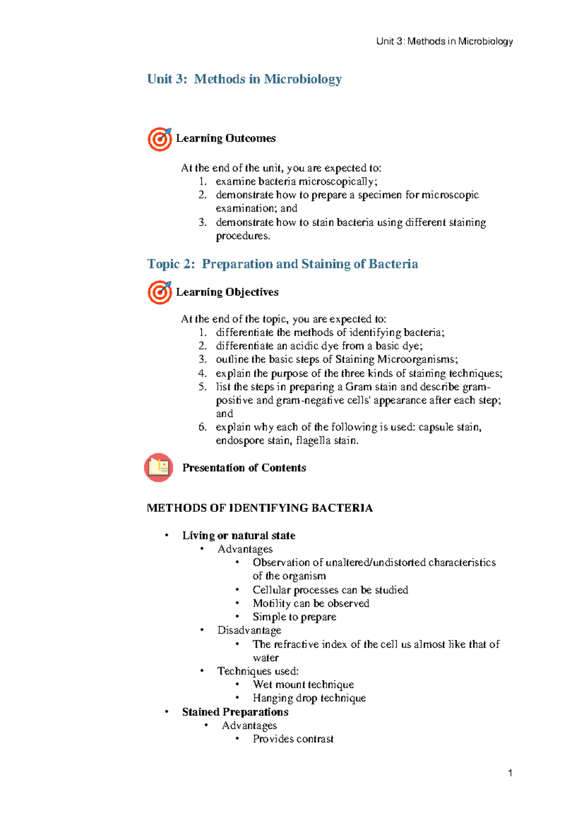 Lecture 1 Methods in Microbiology 2 - Unit 3 : Methods in Microbiology ...