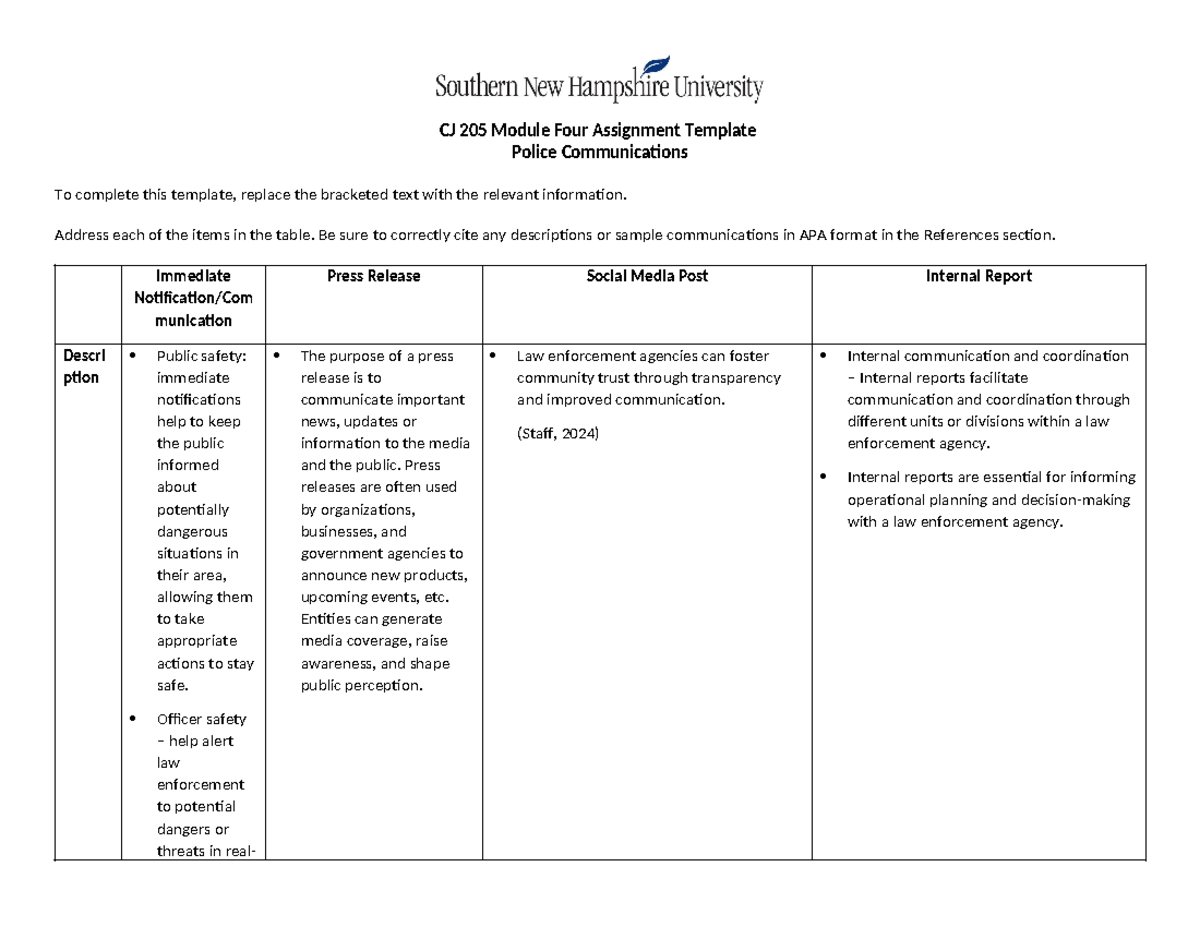 CJ%20205%20Module%20Four%20Assignment%20Template%20 - CJ 205 Module ...