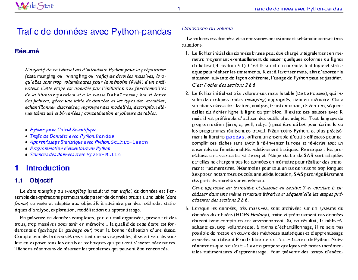 St tutor 2 python pandas - Trafic de données avec Python-pandas Résumé L’objectif de ce tutoriel ...