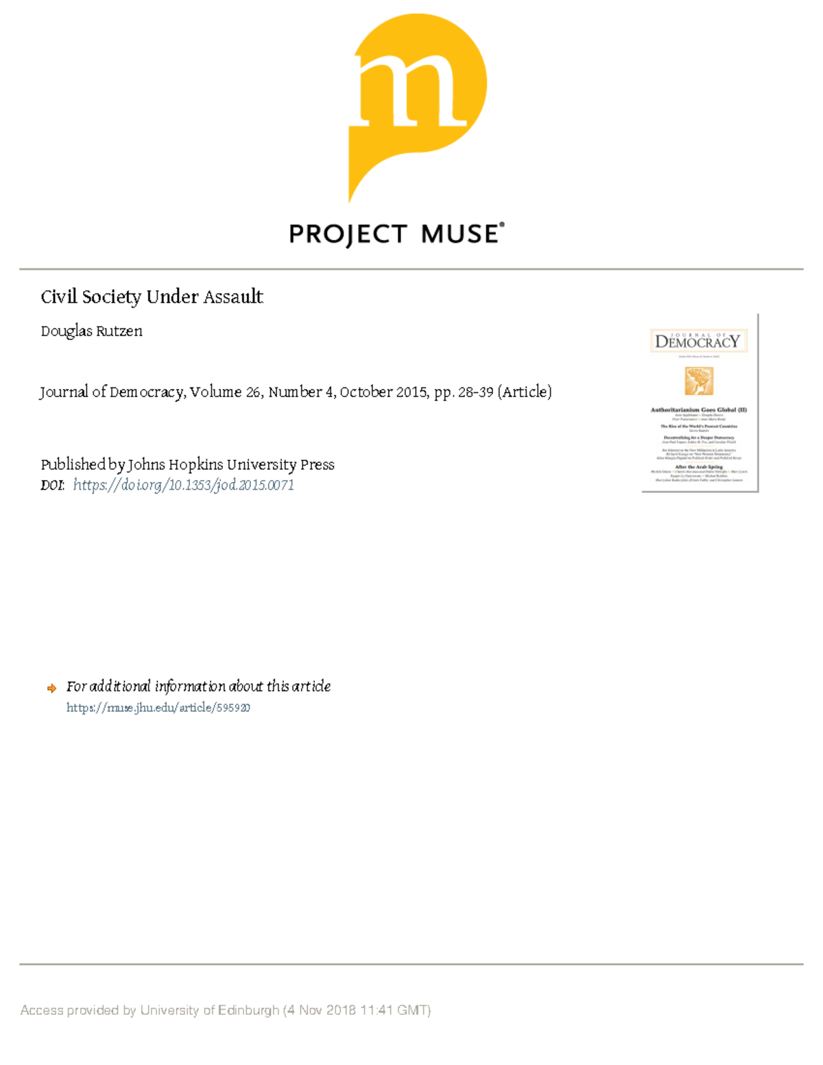 Civil society under assault - Civil Society Under Assault Douglas ...