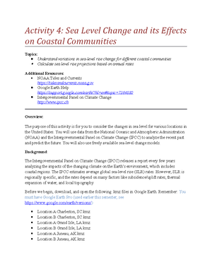 Activity 3 Tables - GEOG 104 - J F M A M J Temp. (F) 44 48 55 63 71 77 ...