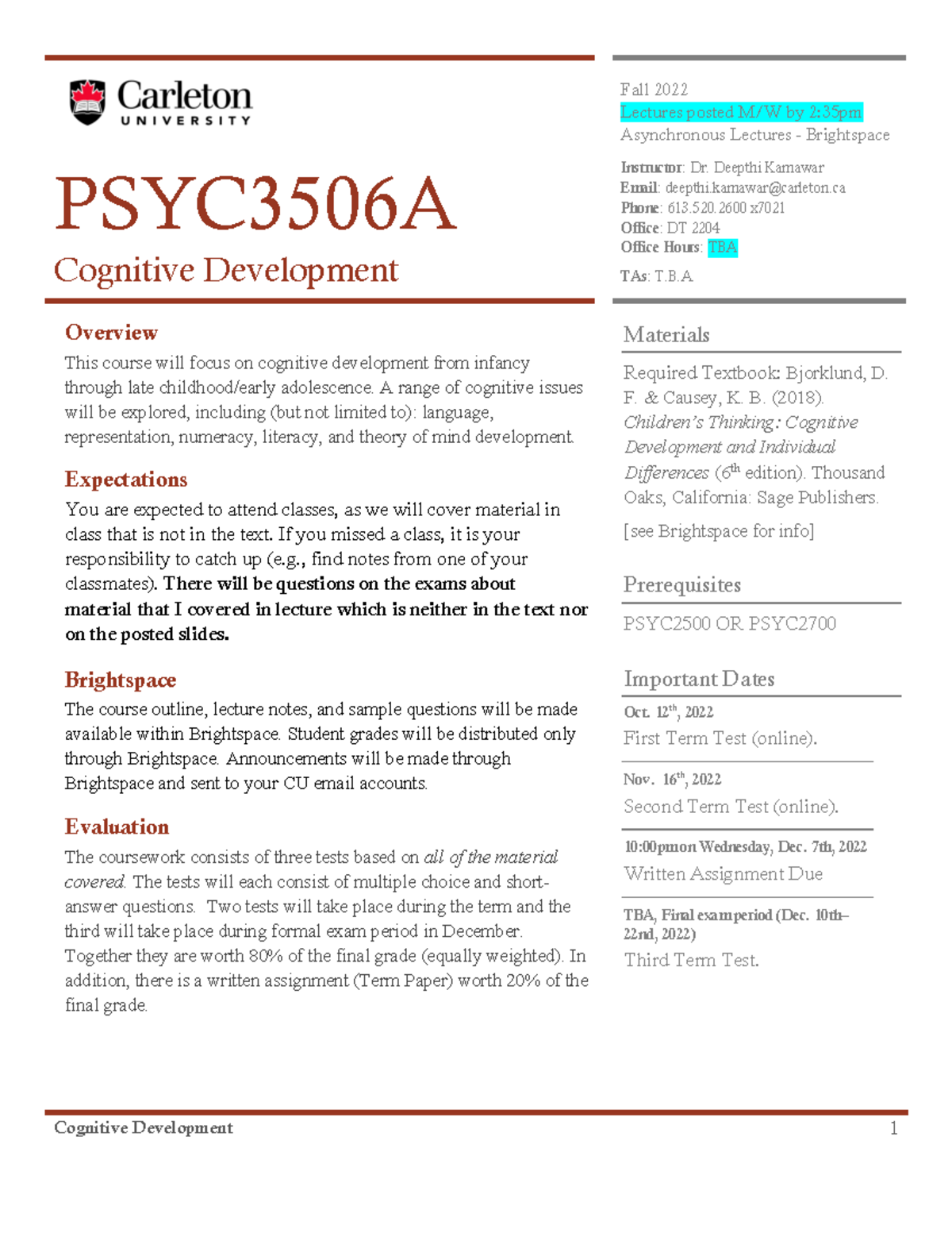 Course Outline - syllabus - Fall 2022 Lectures posted M/W by 2:35pm ...