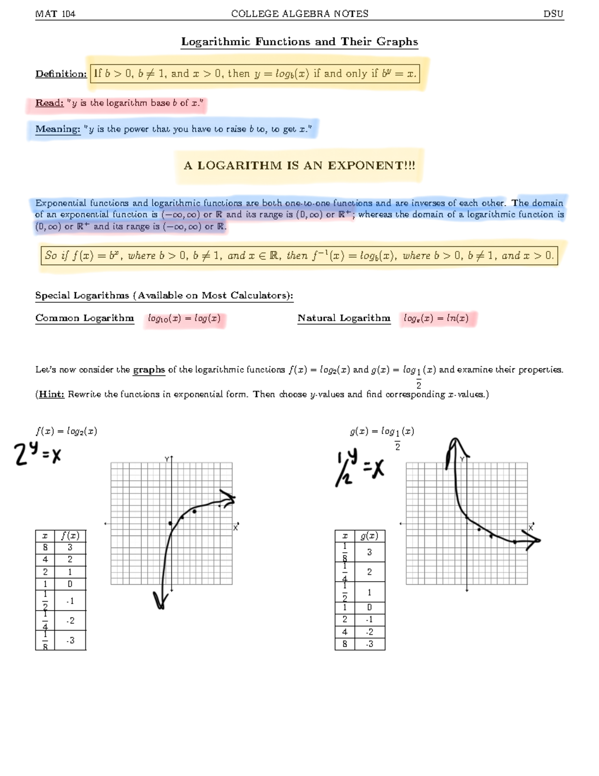 Logarithmic+Functions+and+Their+Graphs 7 - Logarithmic Functions and ...