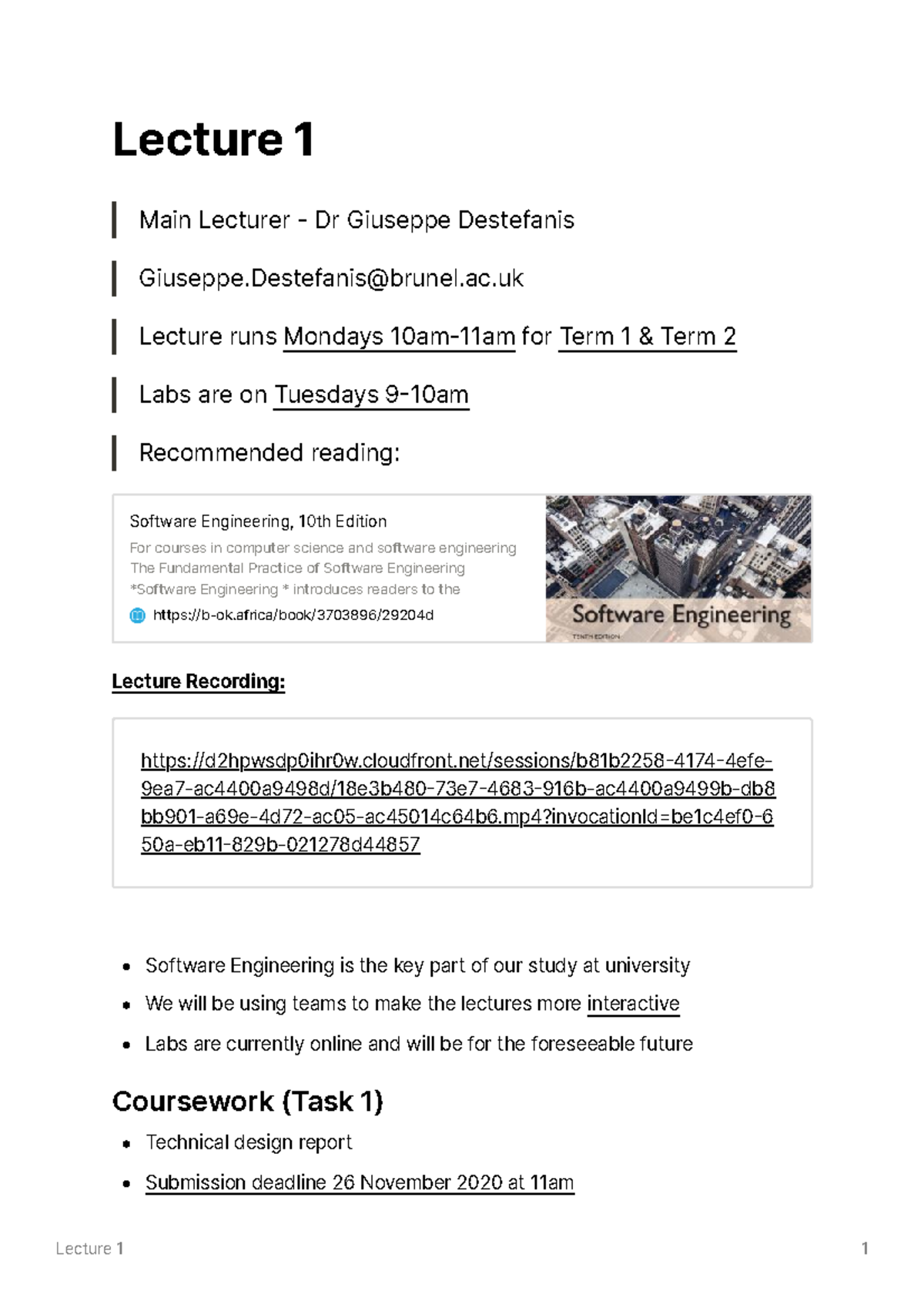 Lecture 1 Software Development And Management Lecture 1 1 Lecture 1 3871