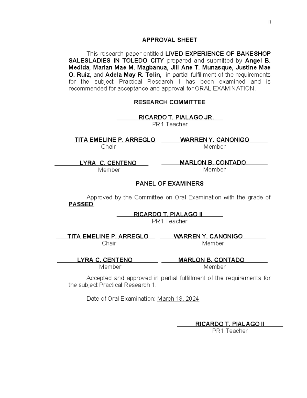 Approval-Sheet- Sample Angel PR 11 - ii APPROVAL SHEET This research ...