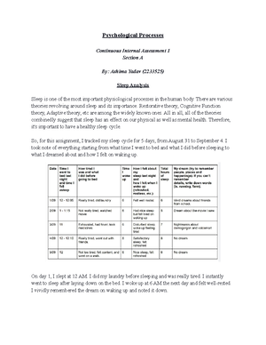 PSYCHOLOGICAL PROCESSES MID SEMESTER EXAMINATION – October 2021 ...