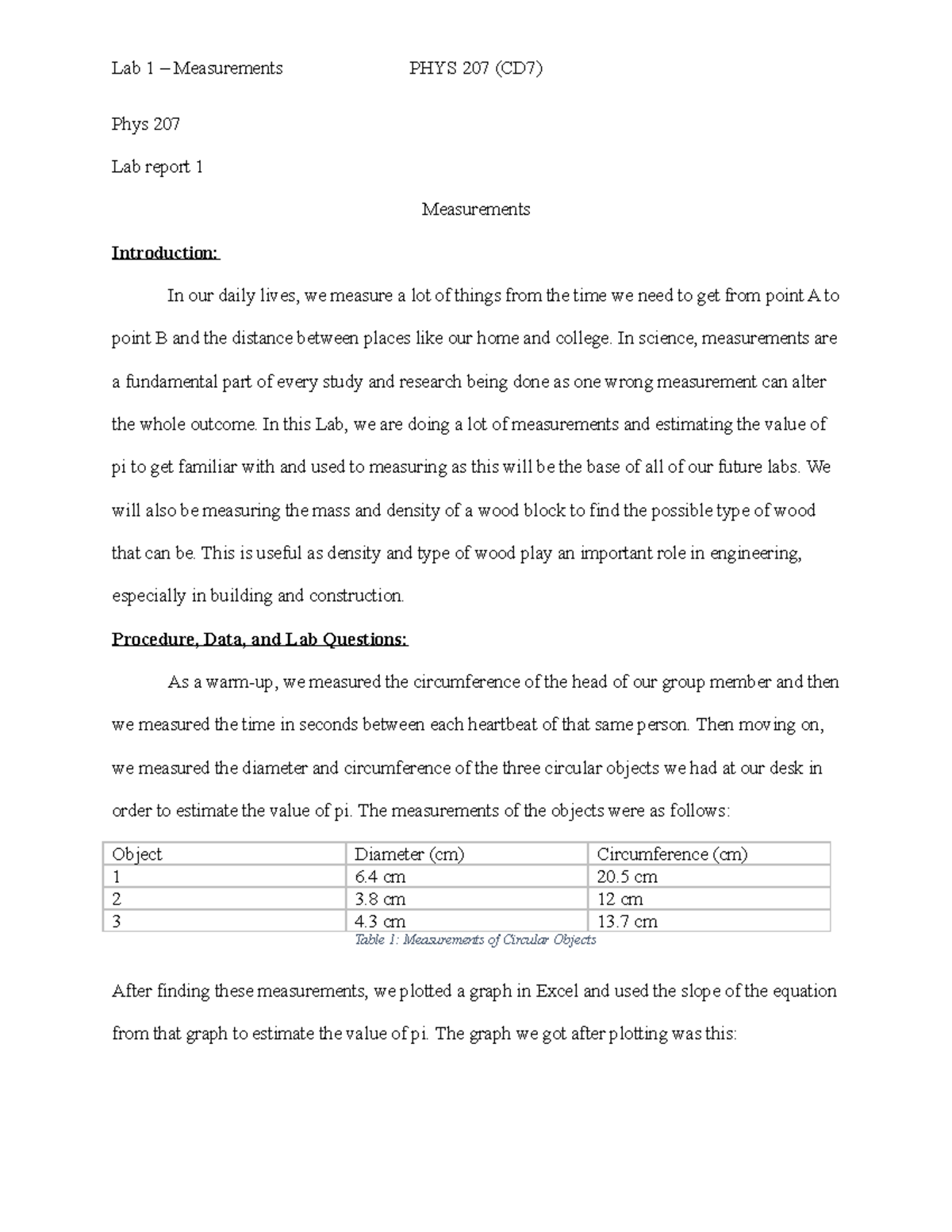Lab 1 Measurements PHYS 207 (CD7) - Studocu