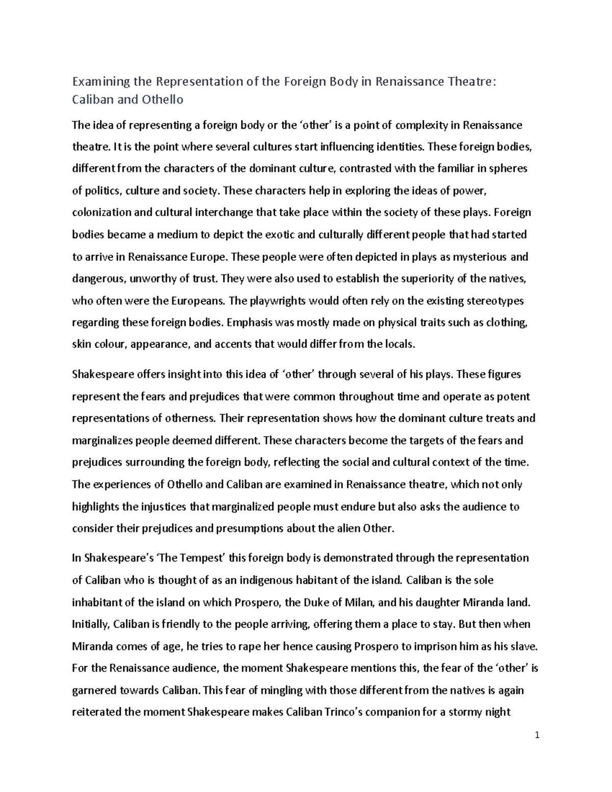 Turks moors and jews-2 - Examining the Representation of the Foreign ...
