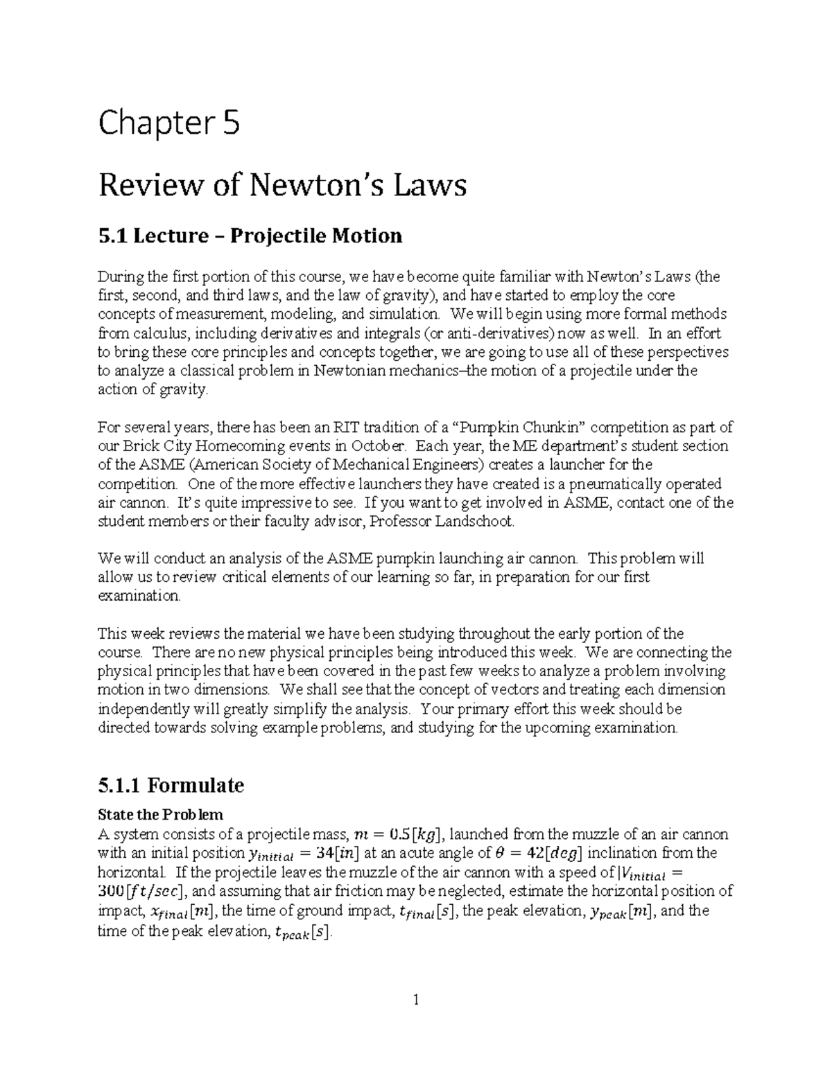 Chapter 5 - Carter - Chapter 5 Review of Newton9s Laws 5 Lecture 3 ...