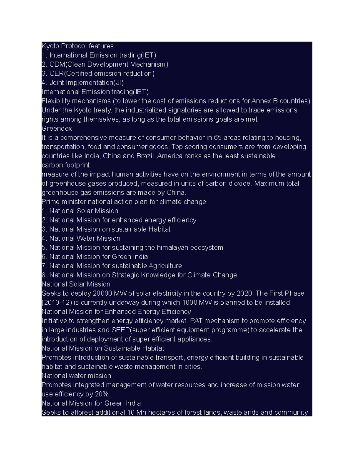 Kyoto Protocol features - Kyoto Protocol features International ...