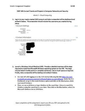 CMIT 495 Project 1 - Virtualization - CMIT 495 - UMGC - Studocu