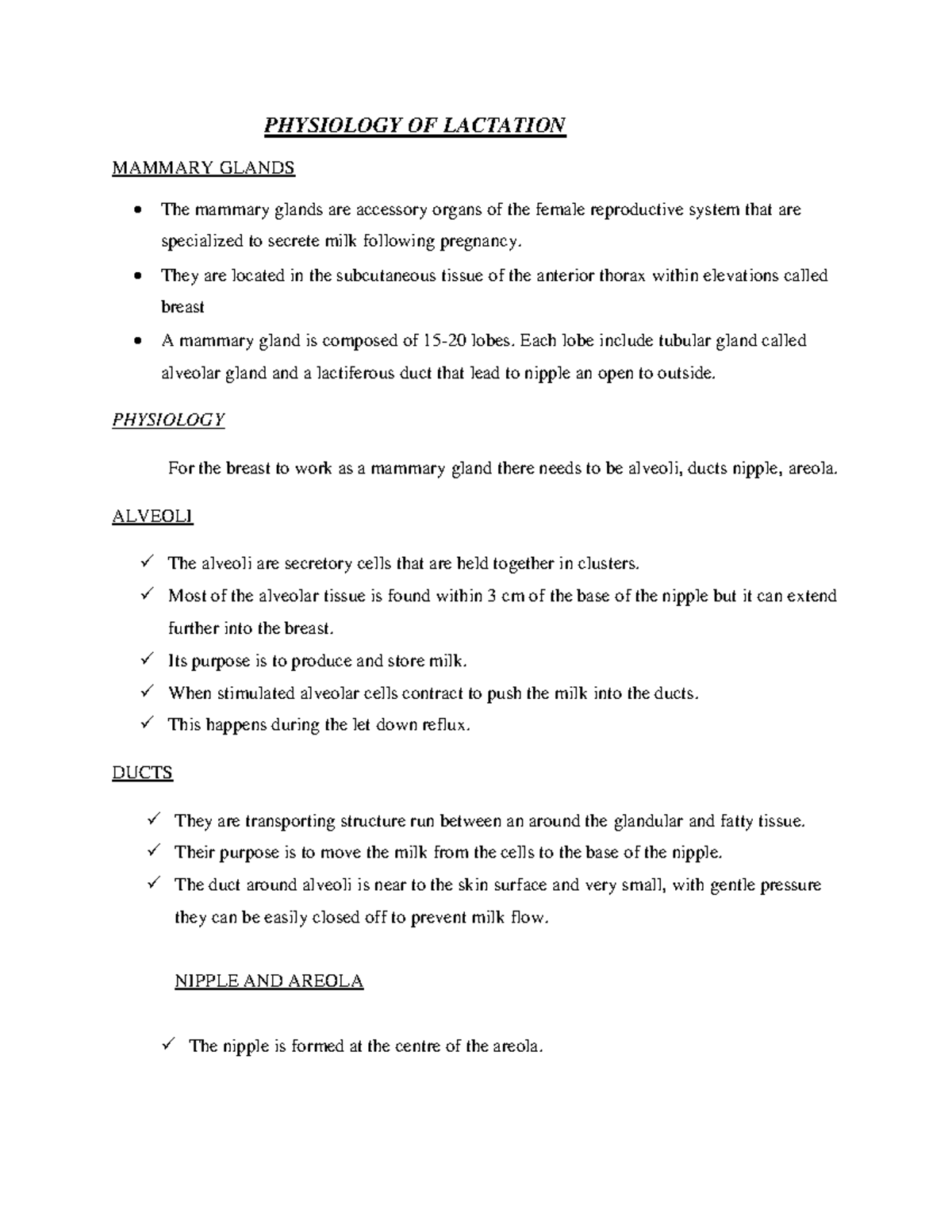 Physiology OF Lactation pdf - PHYSIOLOGY OF LACTATION MAMMARY GLANDS ...