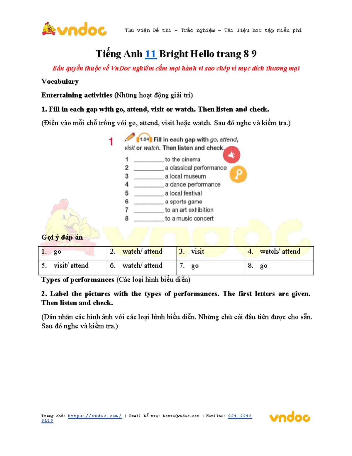 Tieng anh 11 bright hello trang 8 9 - Trang chủ: h t t p s : / / v n d ...