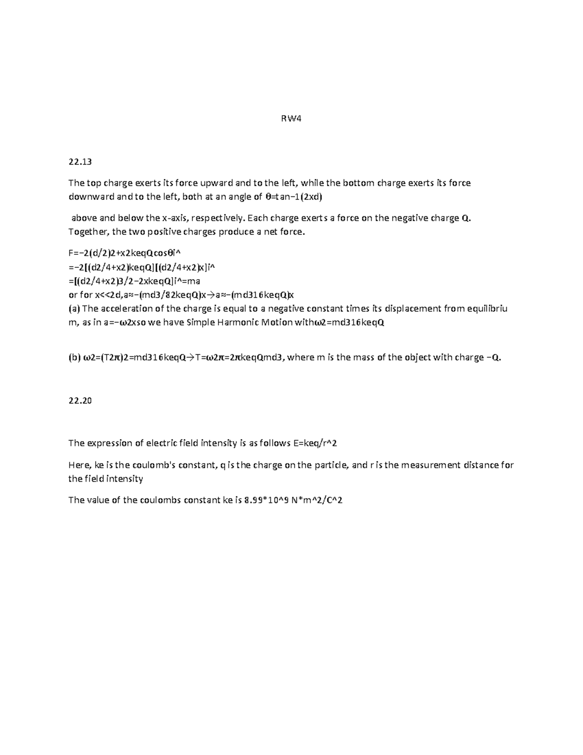 RW4 - WRITING TUTORIAL ASSIGNMENT - RW 22. The top charge exerts its ...