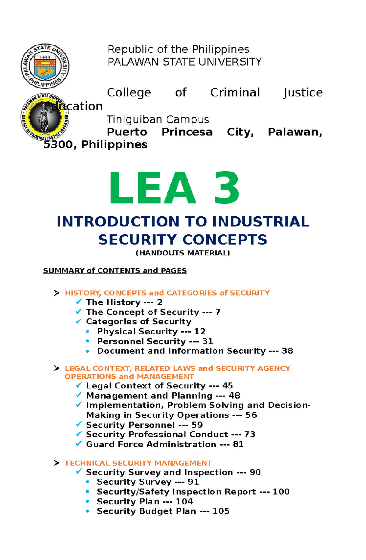 LEA 3 - Lecture Material - Republic of the Philippines PALAWAN STATE UNIVERSITY College of ...