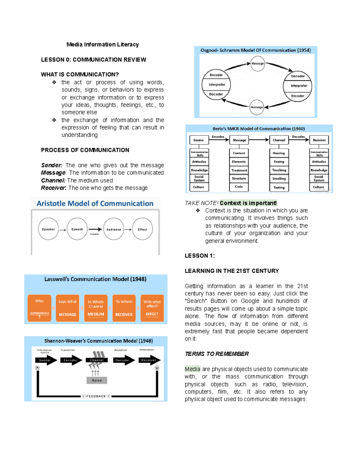 Media Information Literacy - Media Information Literacy LESSON 0 ...