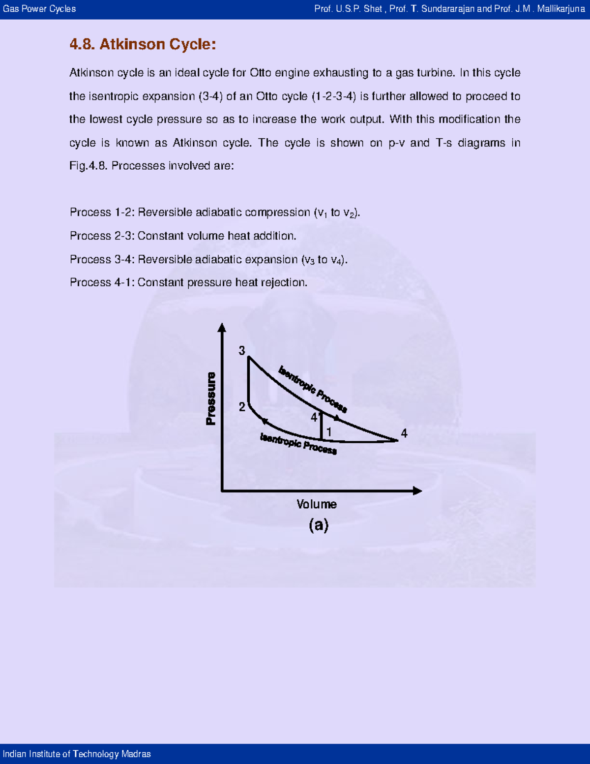 9 Atkinson cycle - Additional Notes - Gas Power Cycles Prof. U.S. Shet ...