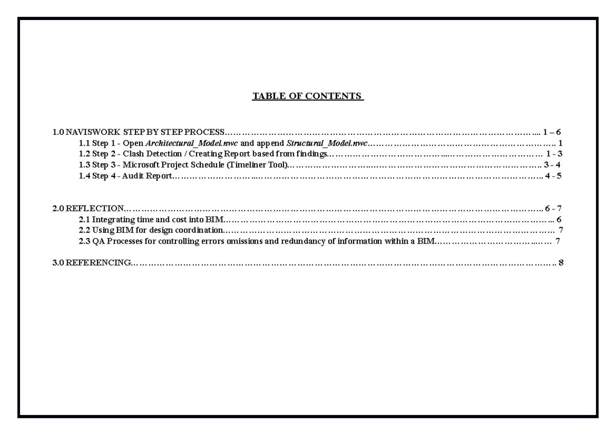 Seminar assignments - 1 - TABLE OF CONTENTS 1 NAVISWORK STEP STEP 1 6 1 ...