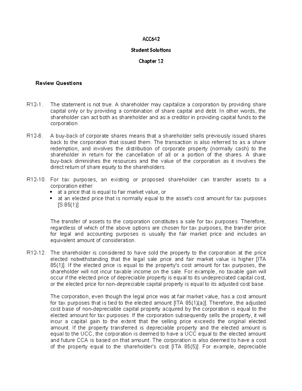 Chapter 12 - Student Solutions - ACC Student Solutions Chapter 12 ...