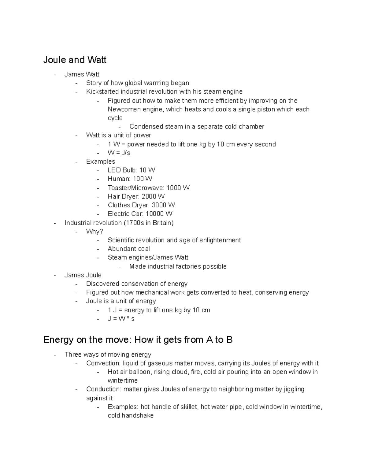 EPS 7 Notes - Joule and Watt - James Watt - Story of how global warming ...