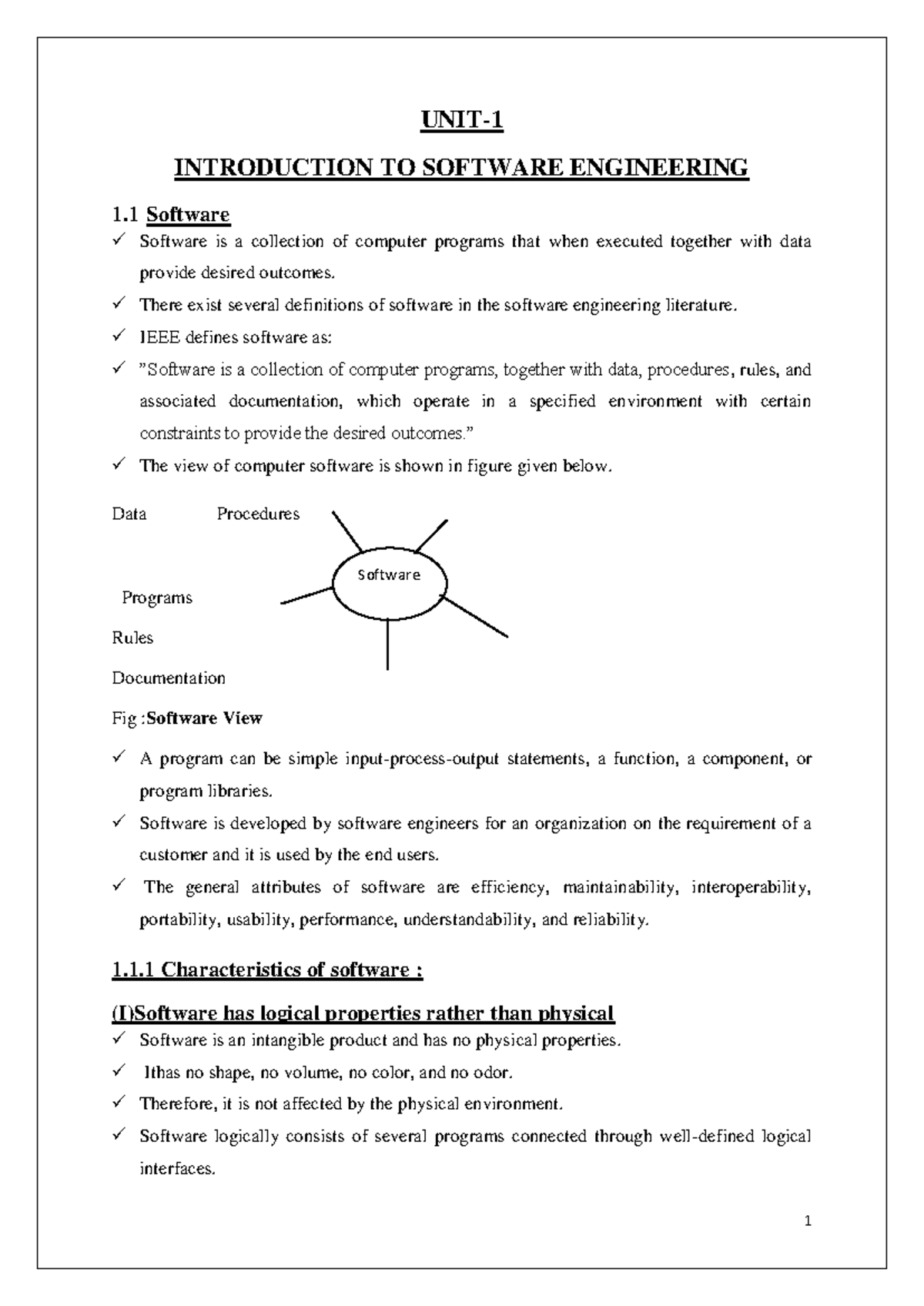 SE - jguiifyufuy - UNIT- 1 INTRODUCTION TO SOFTWARE ENGINEERING 1 ...