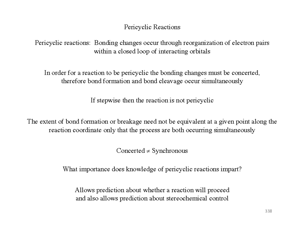 Pericyclic reaction - its lecture note. - Pericyclic Reactions਀Ð ...