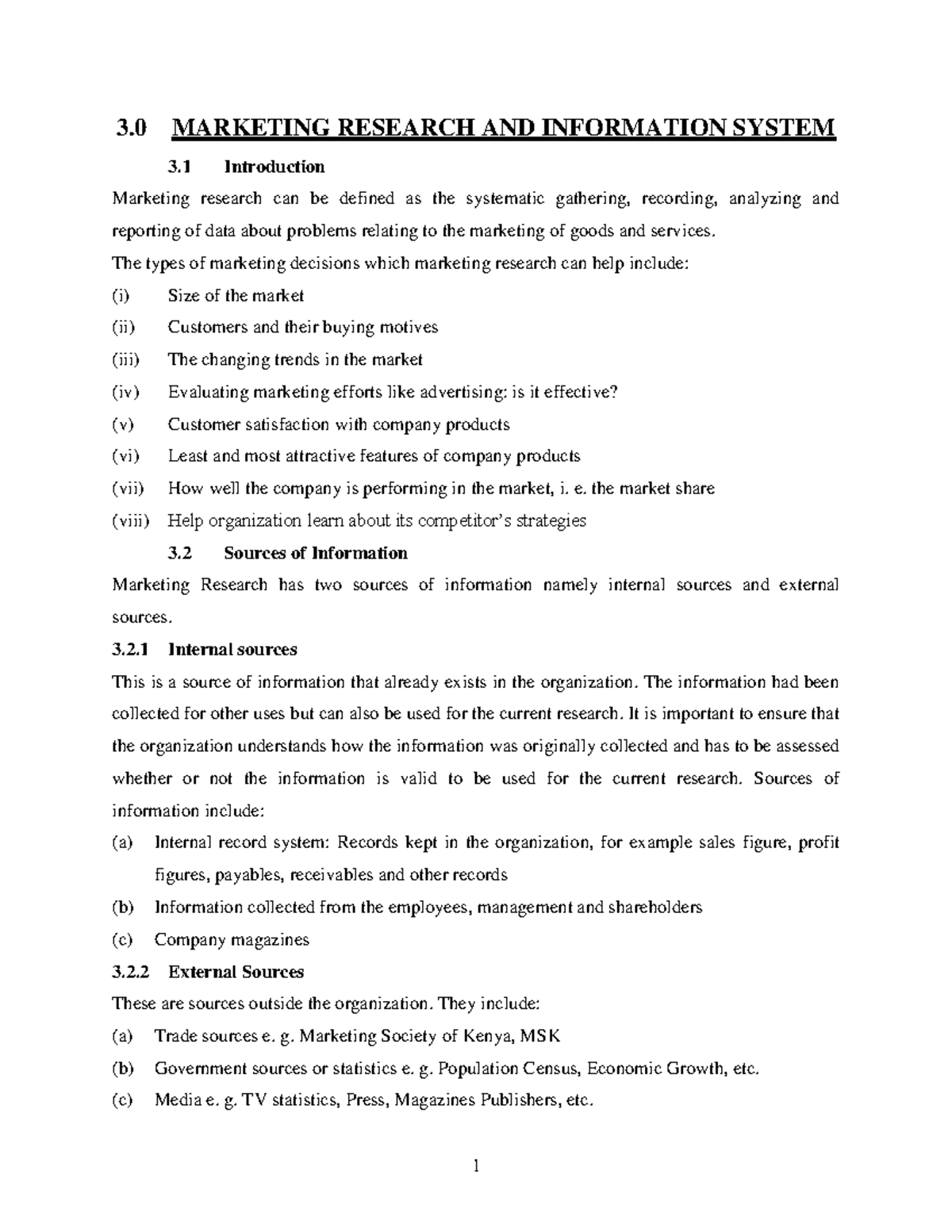 3. Marketing Research AND Information System - 3 MARKETING RESEARCH AND ...