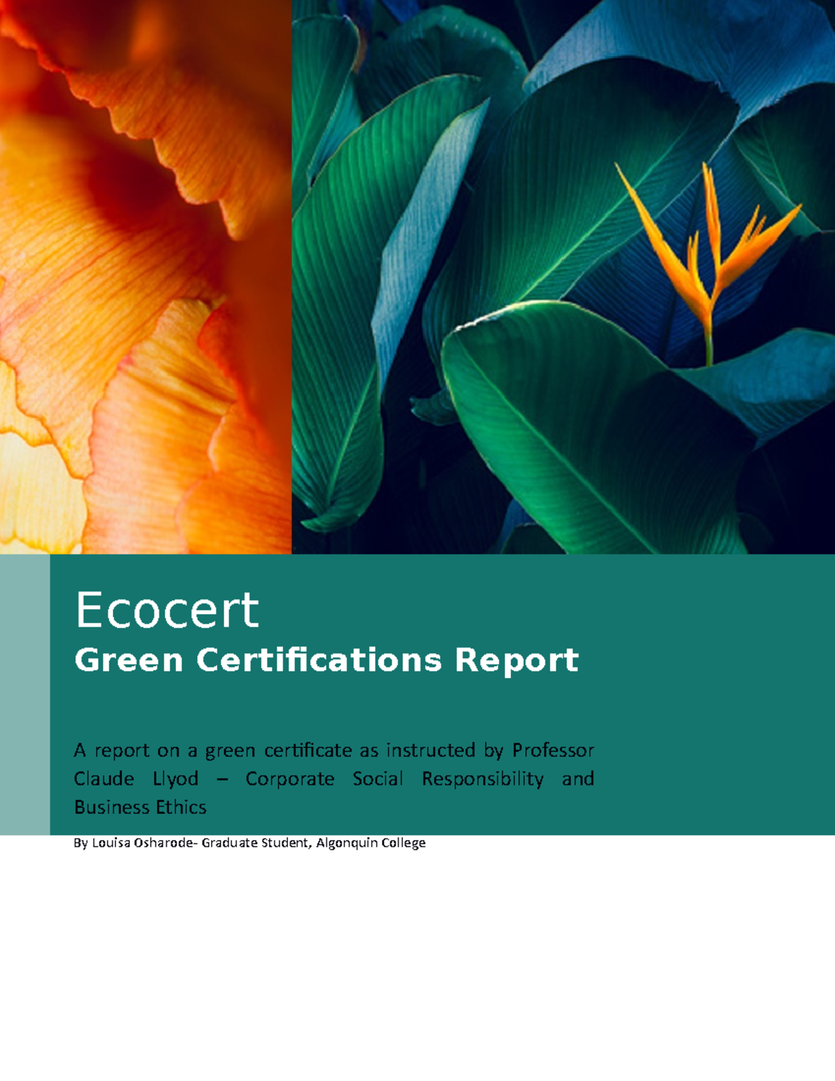 Eco Cert Green certificate assignment - Ecocert Green Certifications ...