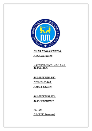 First Screen Analysis - NUML UNIVERSITY OF MODER LANGUAGES ISLAMABAD ...