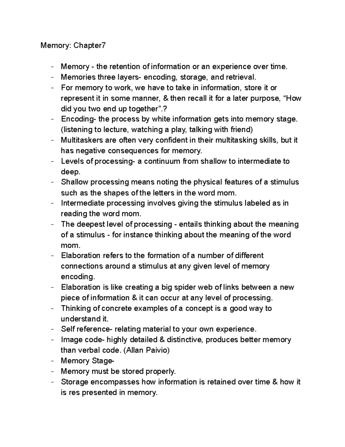 A psych 5 - Notes taken directly from lecture. Needed to succeed in ...
