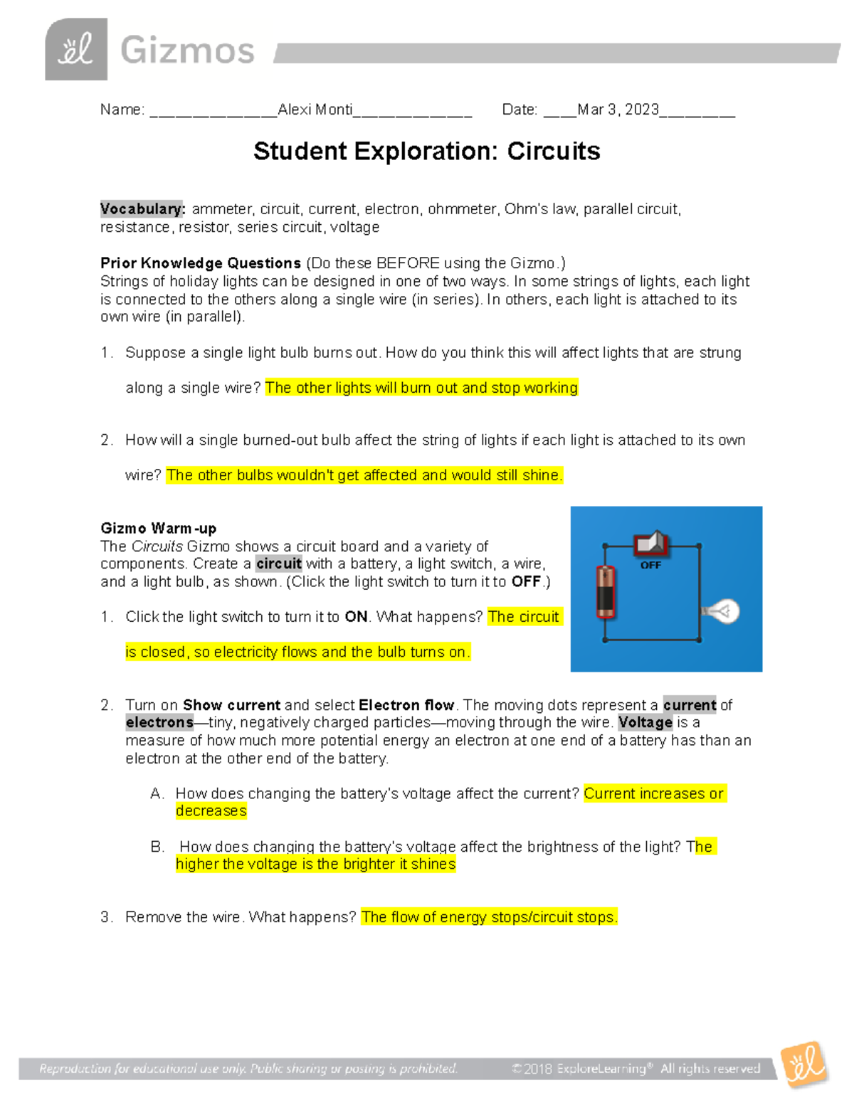 Circuits: Voltage Current and Resistance - Studocu