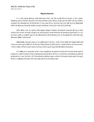 [ SEA 30 ] “Anak” Reflection Paper Dizon - SEA 30 Anak - Reflection ...