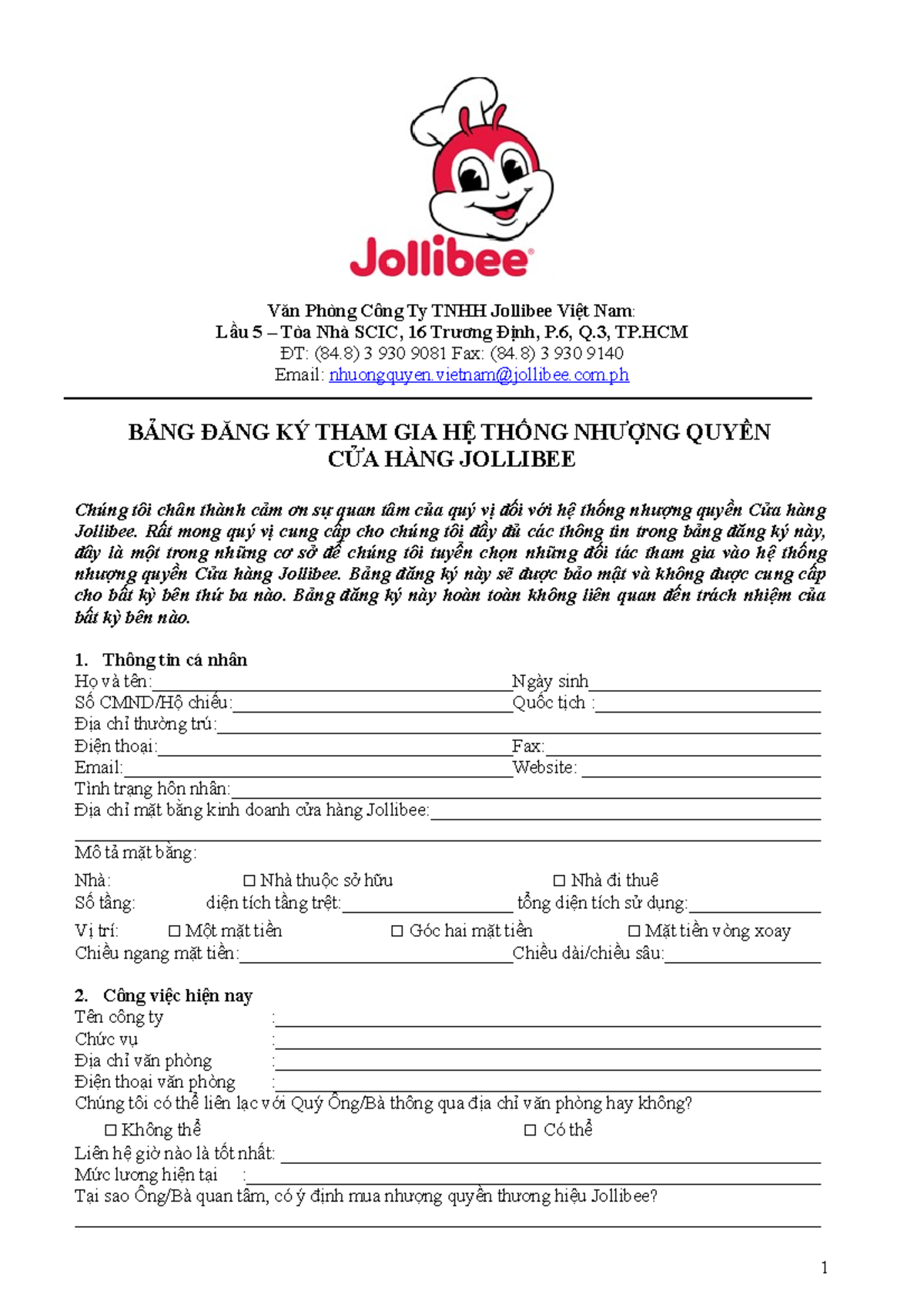 Form-dang-ky-tham-gia-nhuong-quyen-Jollibee 08102015 - Văn Phòng Công ...