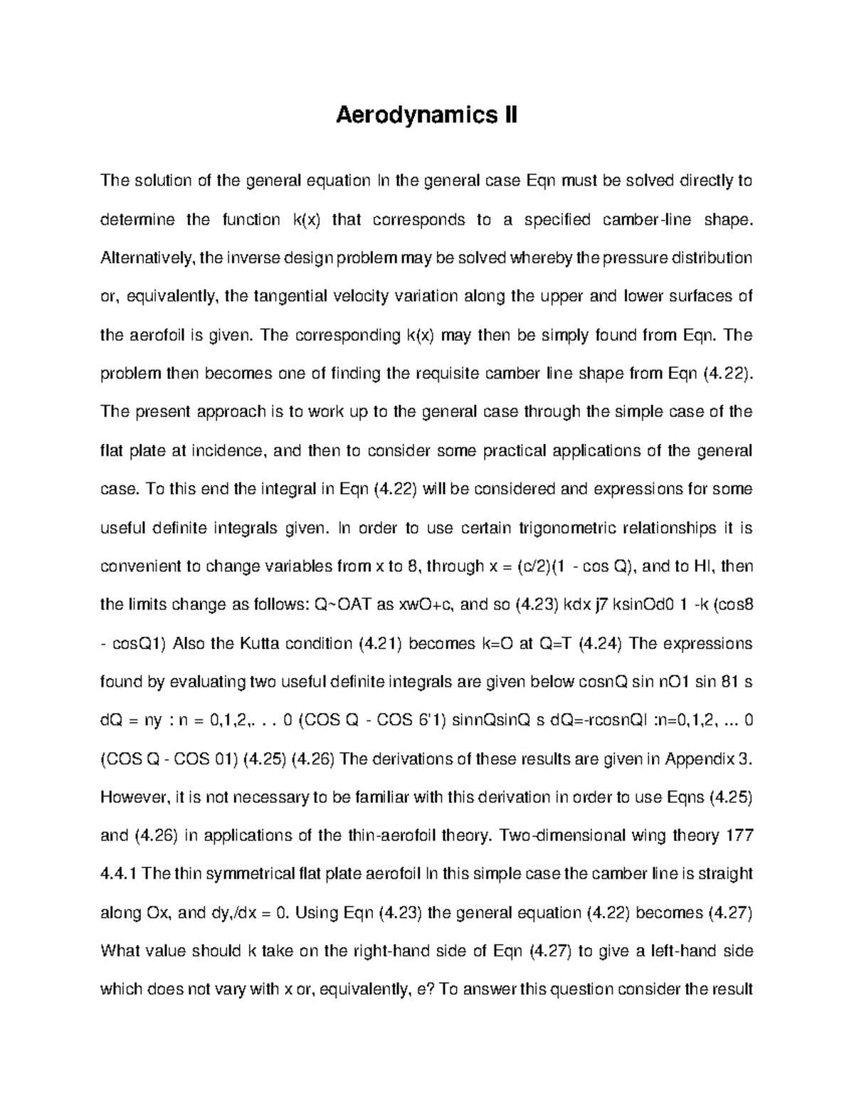Aerodynamics 2 Lecture note 1 - Aerodynamics II The solution of the ...