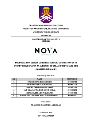 Contoh BQ Kerja - Materials - Building Surveying - UiTM - Studocu