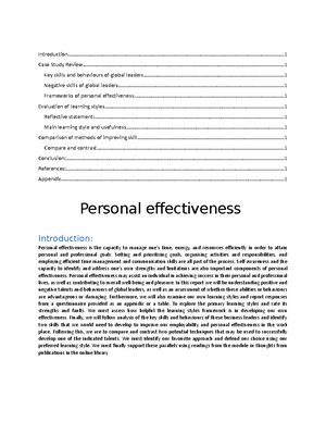 Personal Effectiveness Summative Brief - CW3 - BPP Coursework Cover Sheet Please use the table ...