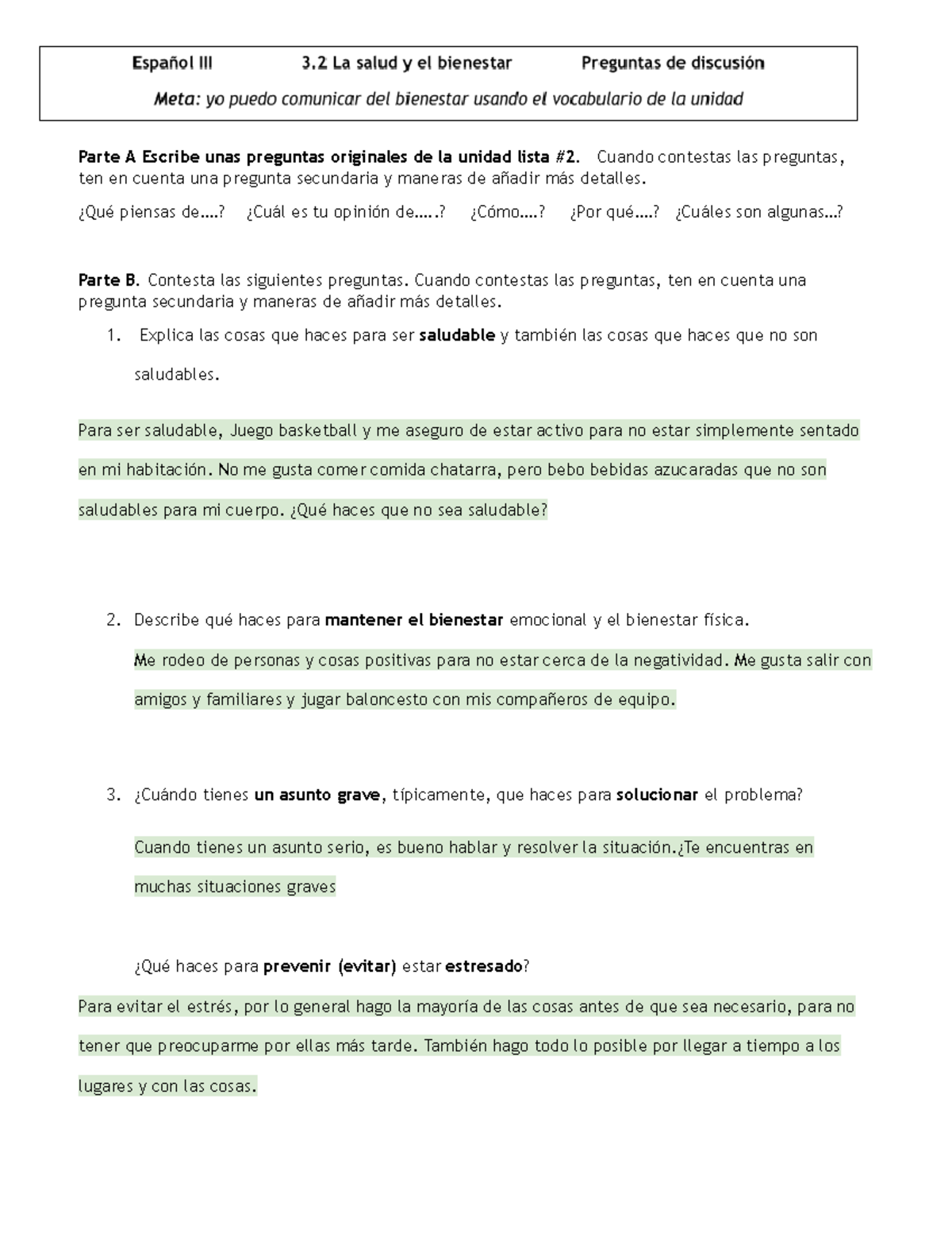 Copy of preguntas de discusion 20-21 - Parte A Escribe unas preguntas ...