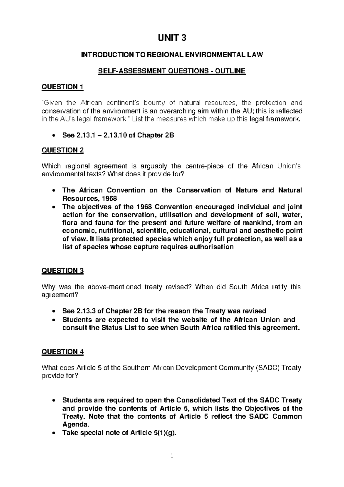 UNIT 3 - SAQ Outline - question and answers - UNIT 3 INTRODUCTION TO ...