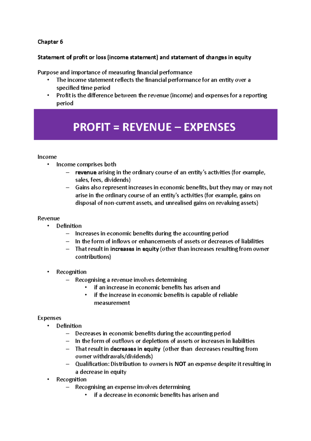 Chapter 6- accounting - Lecture notes 6 - 1004GIR - Griffith - Studocu