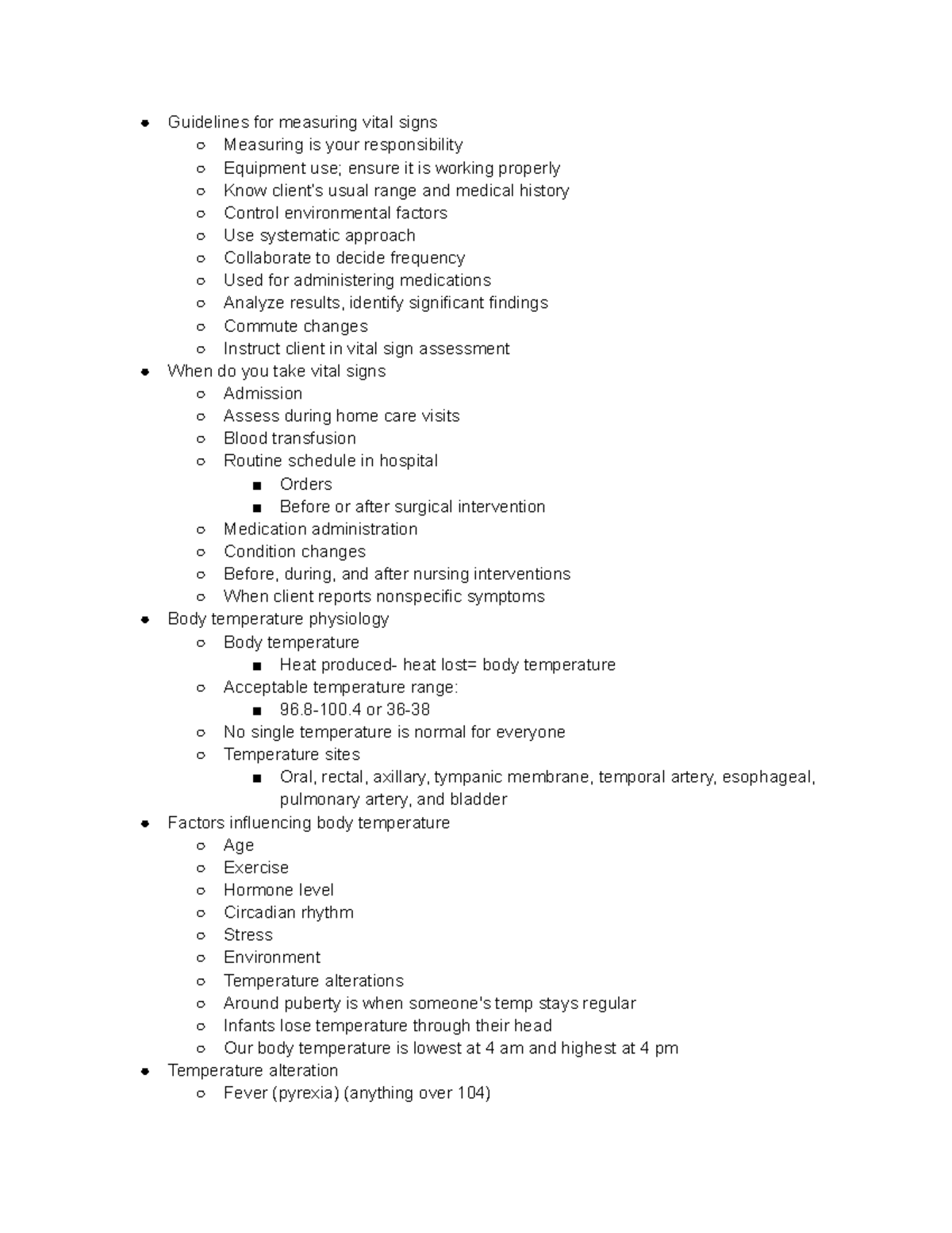 Foundations Exam 2 - Notes for nursing at SIUE - Guidelines for ...
