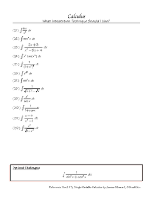 Q-All Calc 2 Integration Techniques - All Calc 2 Integration Techniques ...