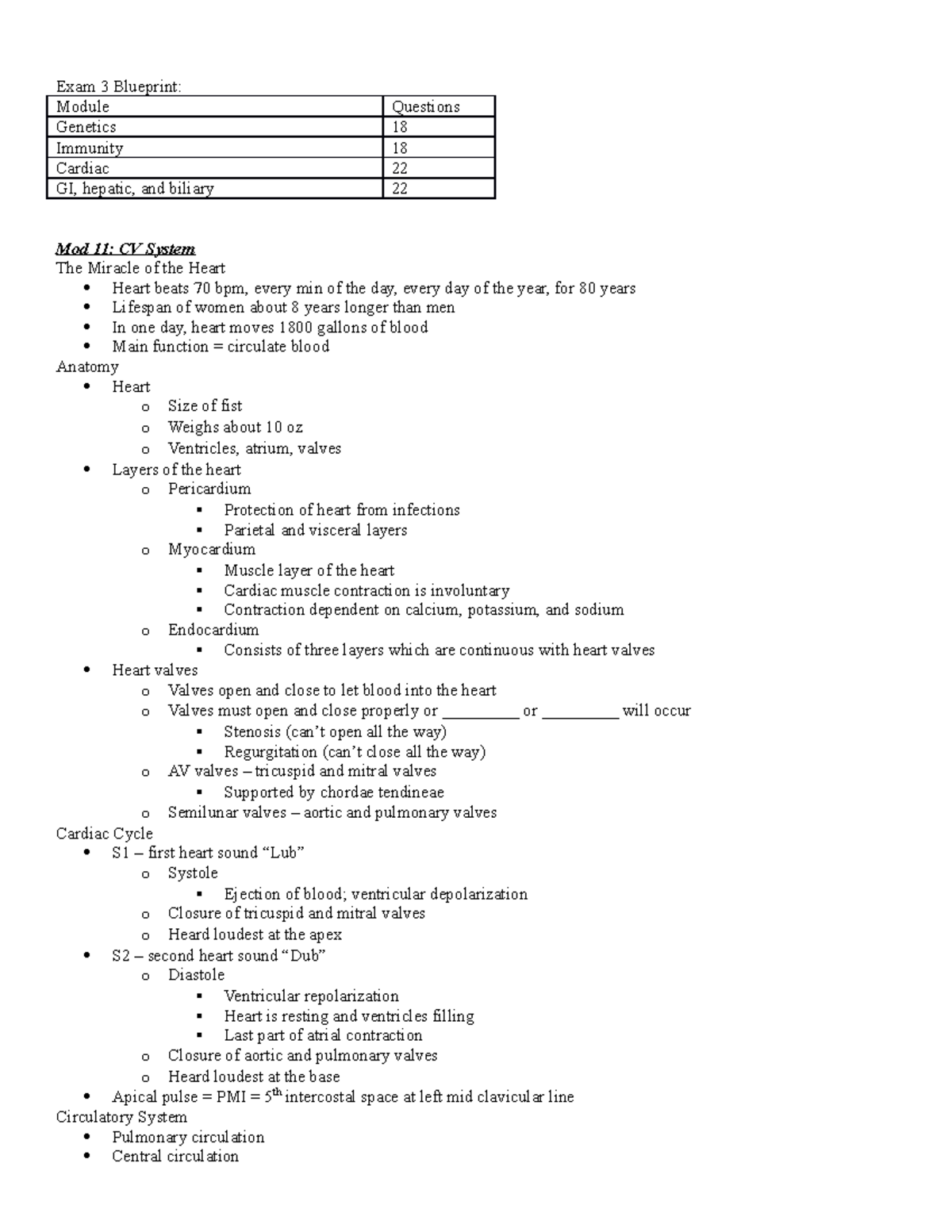 Patho Exam 3 Study Guide - Exam 3 Blueprint: Module Questions Genetics ...