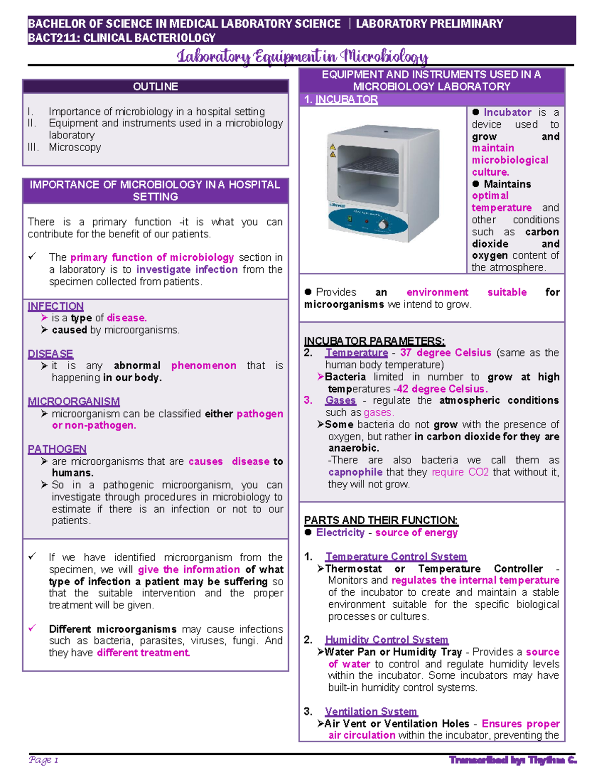BACT211 prelim lab Practicals - BACHELOR OF SCIENCE IN MEDICAL ...