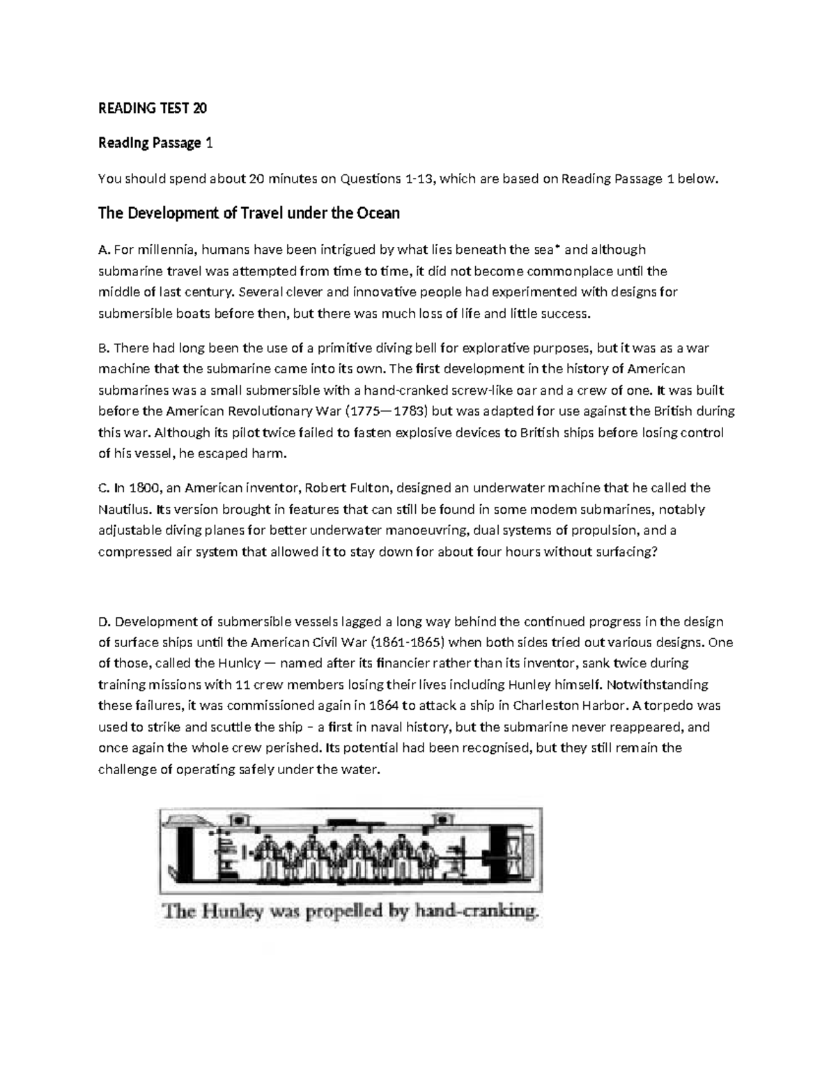 TEST-20 - AAA - READING TEST 20 Reading Passage 1 You should spend ...