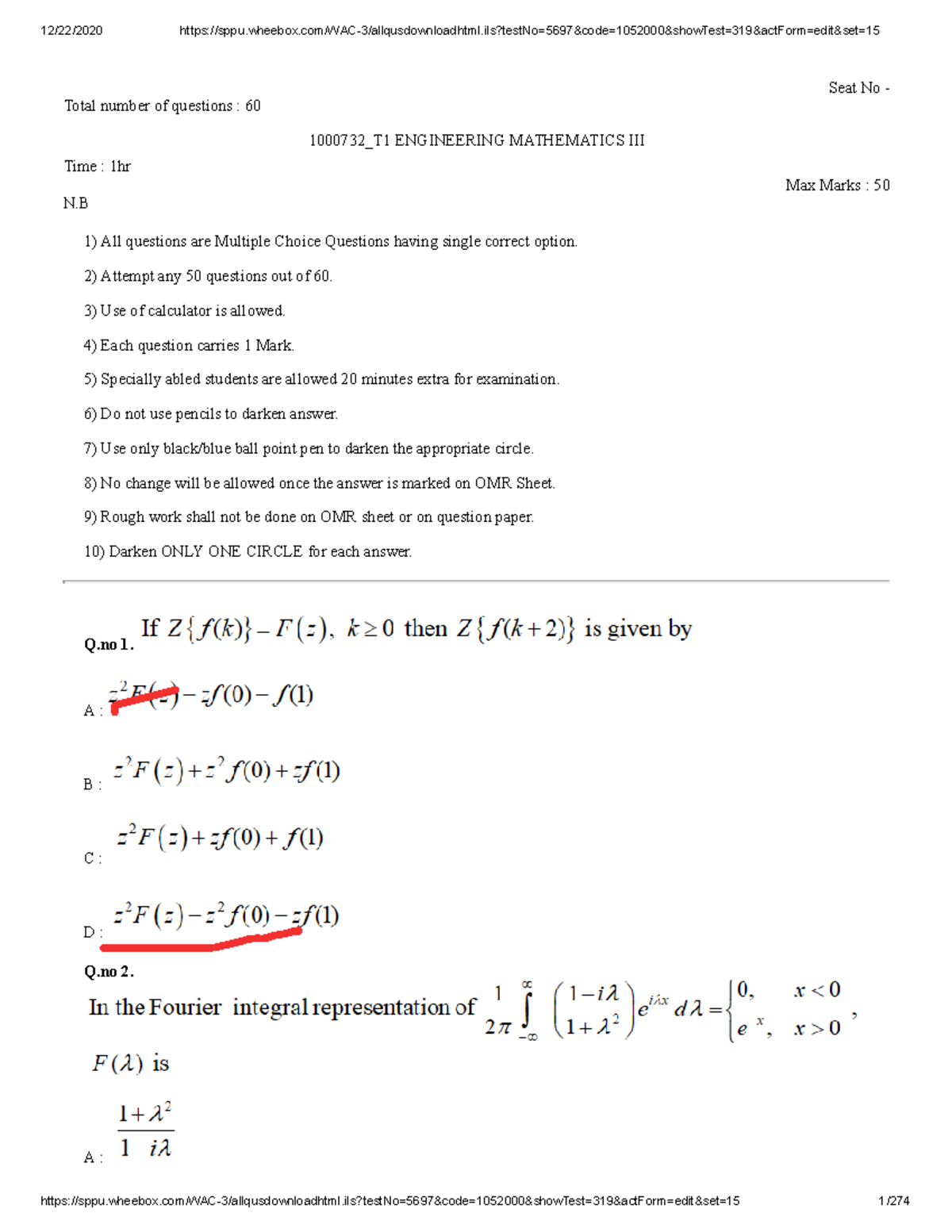 M3 Wheebox IMP - m3 textbook nirali - Total number of questions : 60 ...