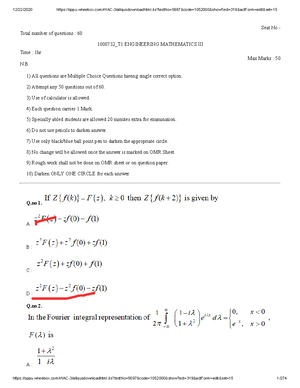 M3 Decode - Engineering Mathematics -III - Studocu